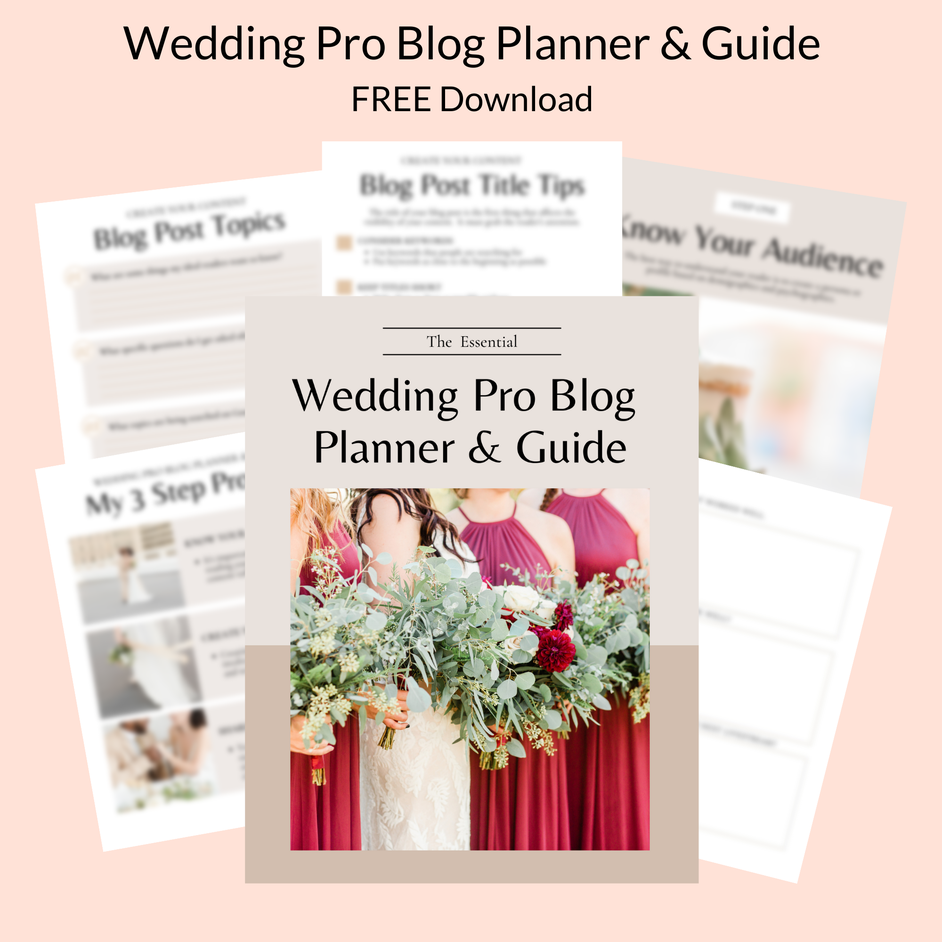 Free wedding professional blog post planner and guide