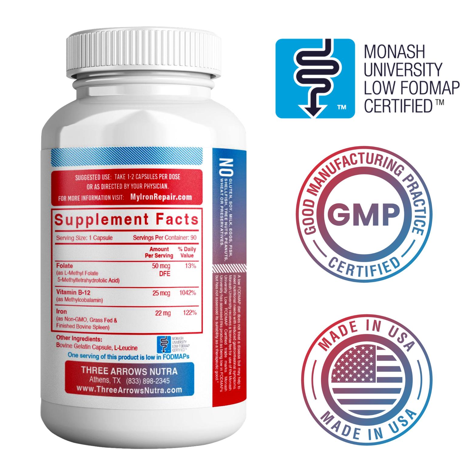 Iron Repair Plus Natural Iron Supplement - Clean Label, Gentle