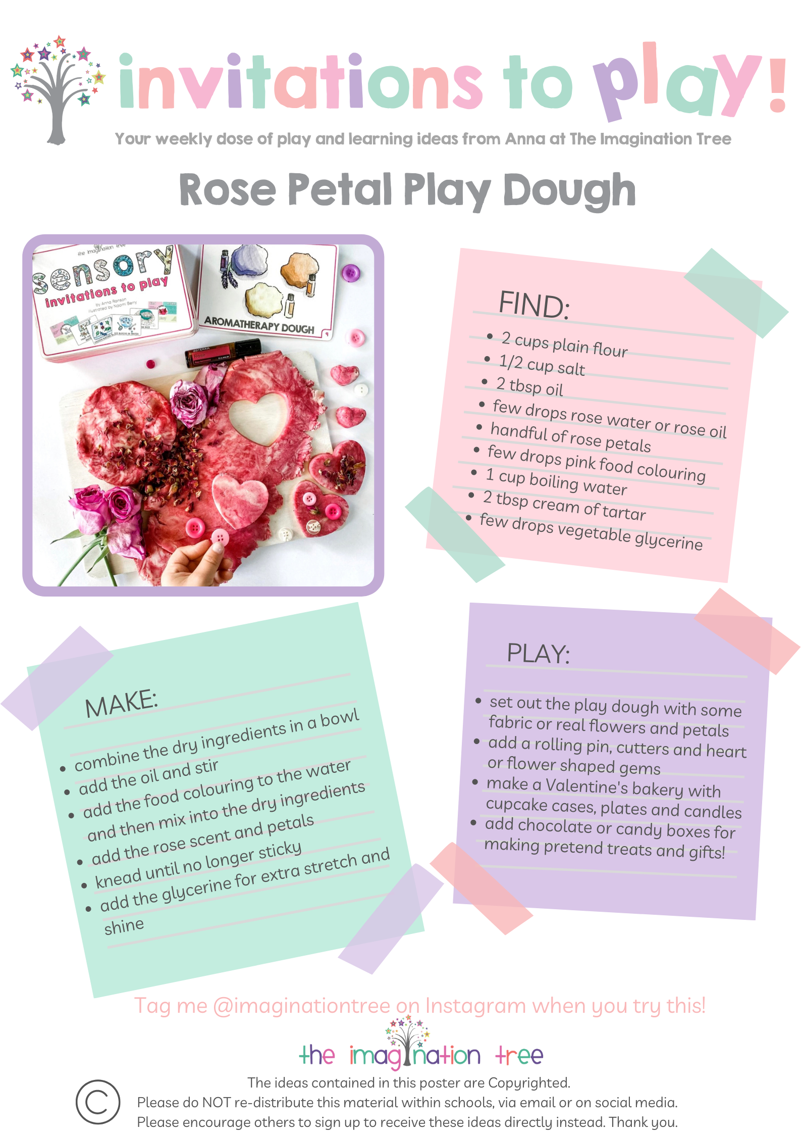 Invitations to Play | Rose Petal Play Dough – The Imagination Tree Store