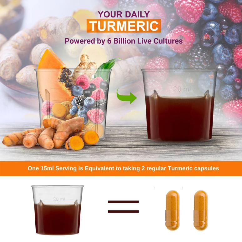 Bio-Fermented Turmeric Supplement - Turmeric Shots with Live Cultures