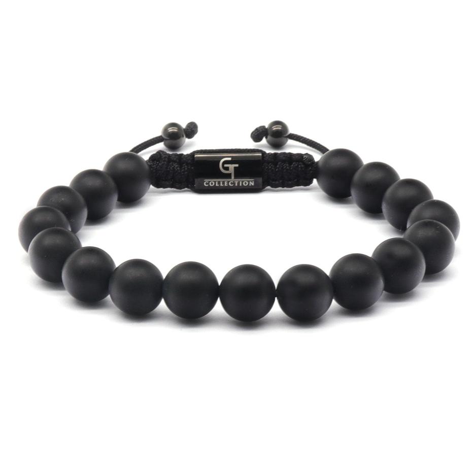 Matte Onyx Beaded Bracelet | Black Gemstone Bead Bracelet– GT collection