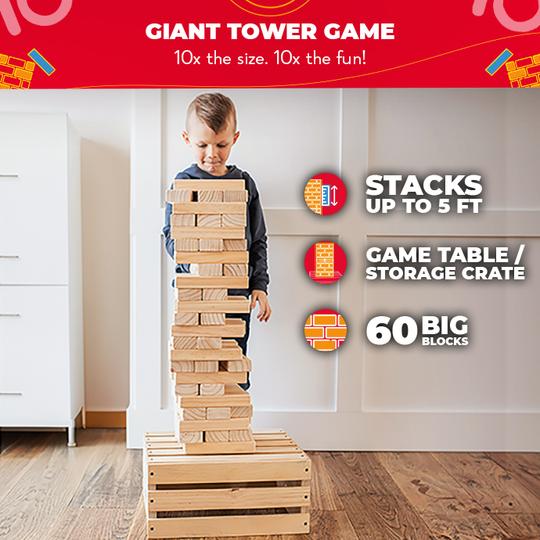 Giant Tower Game with Storage Crate / Game Table