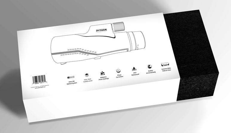 Python 12x52 Range Master Ultra HD Monocular - PYTHON OPTIC