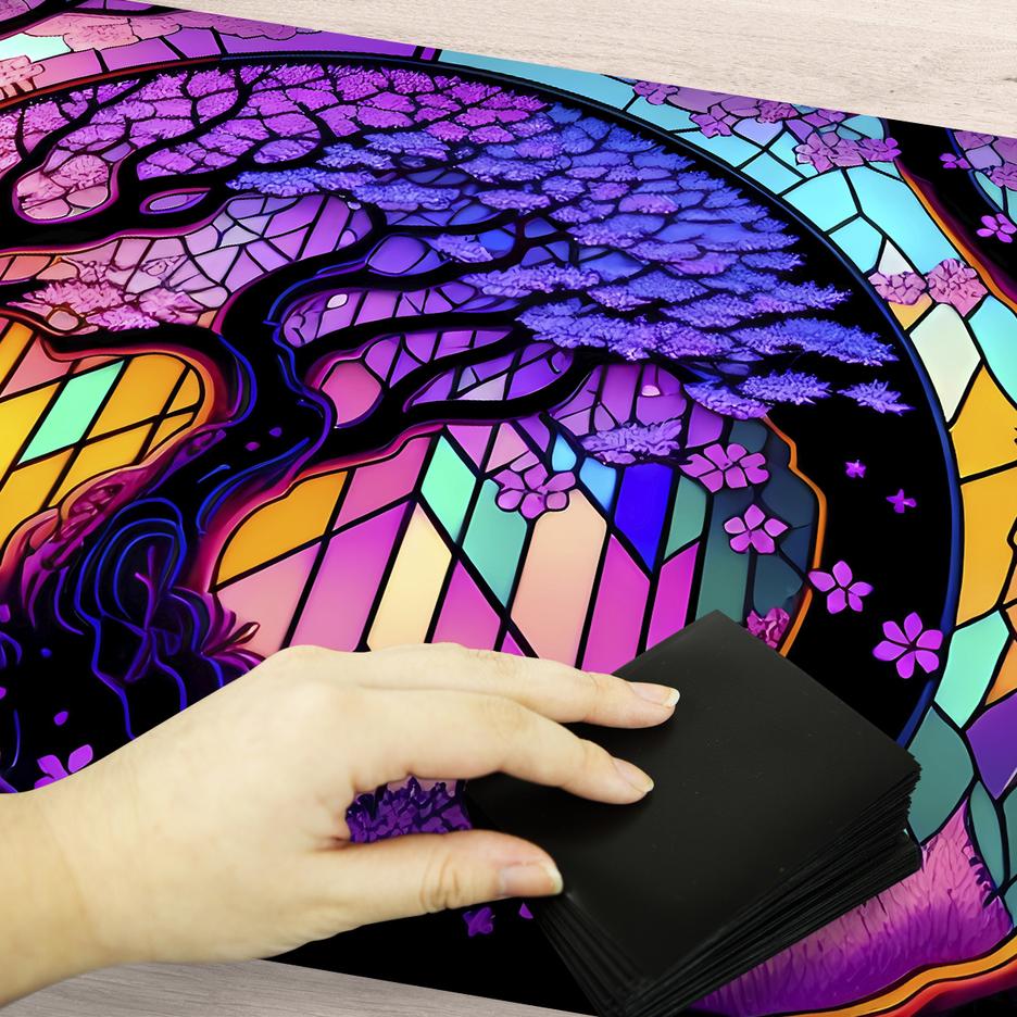 Stained Glass Cherry Blossom Playmat