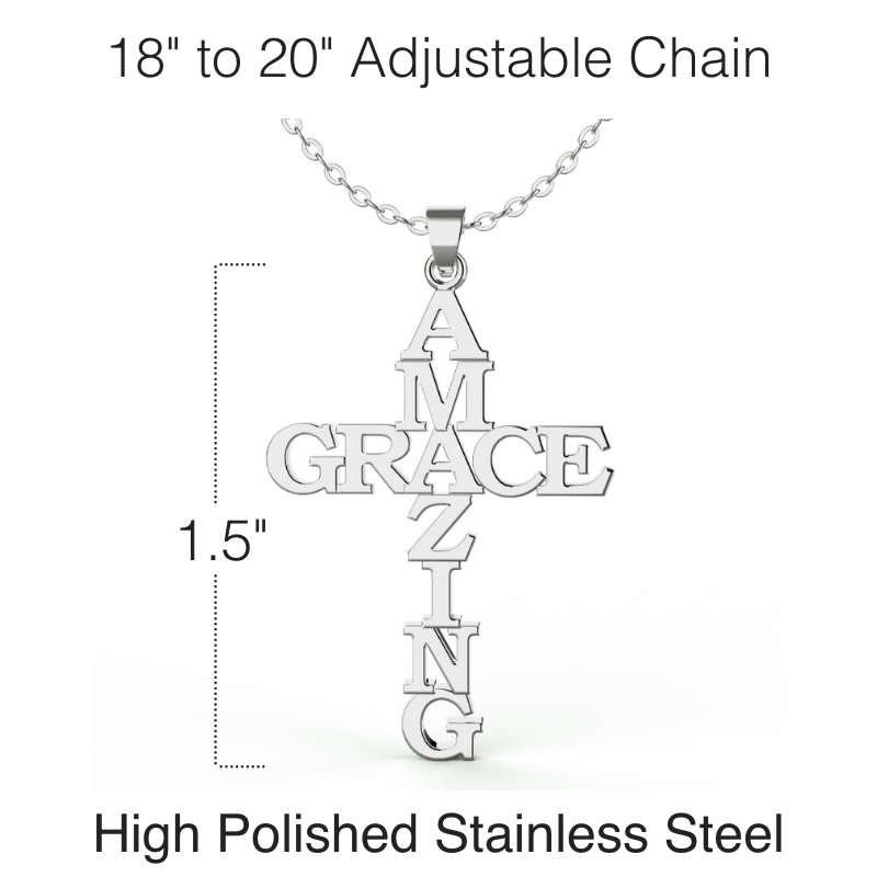 Amazing Grace Cross Necklace – The Positive Christian