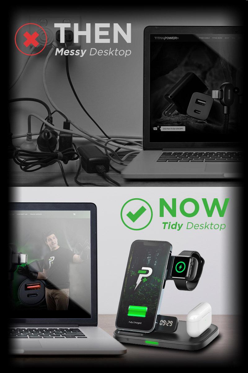 The Titan 3-in-1 Wireless Charging Dock™ – Titan Power Plus