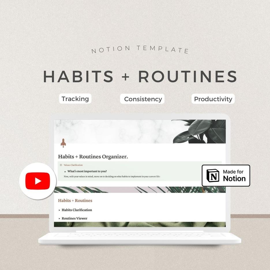 Habits + Routines Organizer Notion Template – modAmbition