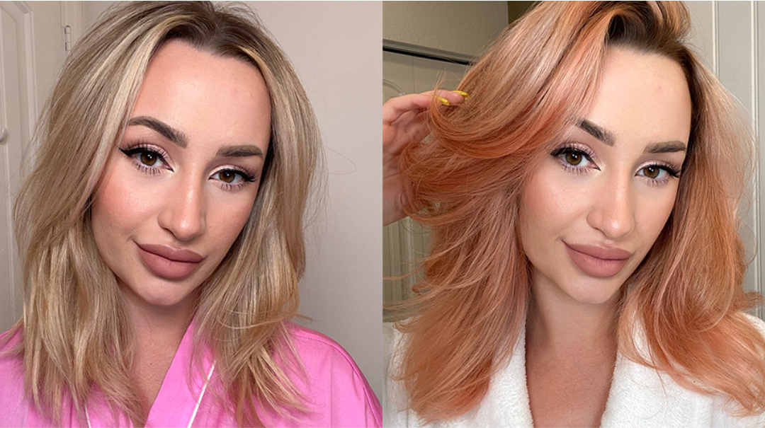 How-To: Peach Fuzz Hair Color Using Rose Gold – Overtone Color