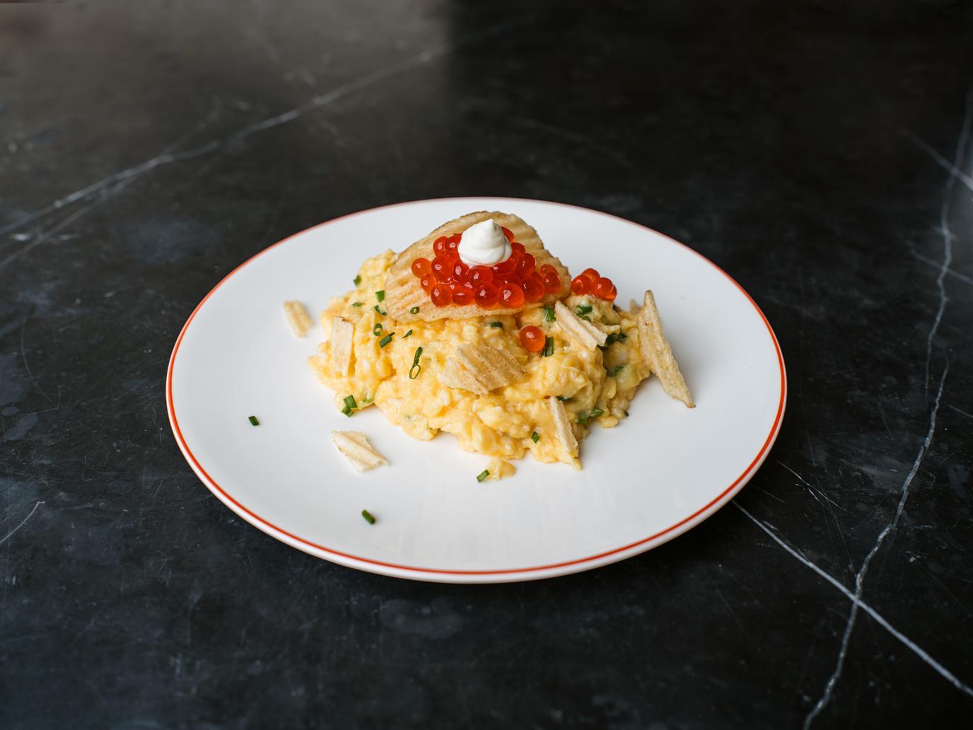 Soft-Scrambled Eggs with Wavy Chips & Tsar Nicoulai Smoked Roe – Tsar ...