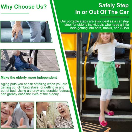 StrongTek Adult One Step Stool, Portable, Non-Slip Single Wooden Riser