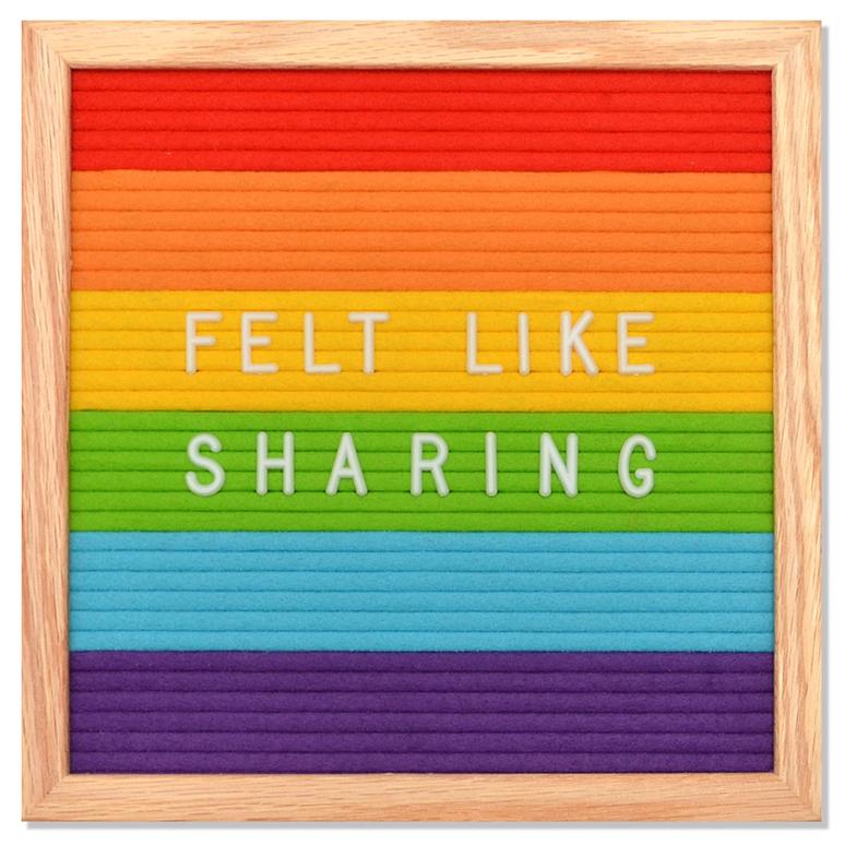 Premium Rainbow Felt Letter Board - 10x10 Inches