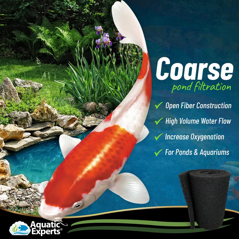 Classic Koi Pond Filter Pad COARSE - Black Bulk Roll Filter Media, Ult ...