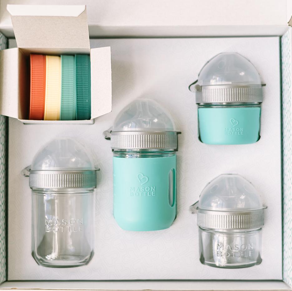 Healthy Baby Starter Gift Set – Mason Bottle