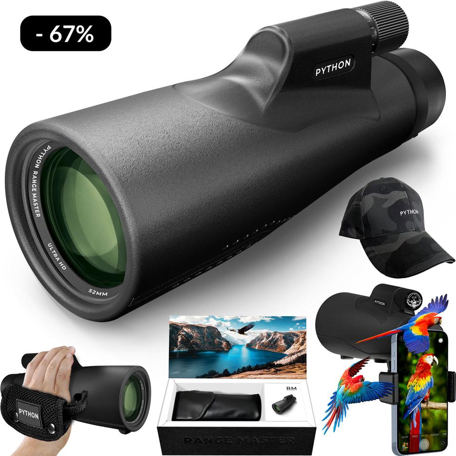 Python 12x52 Range Master™ Ultra HD Monocular Telescope – PYTHON OPTIC