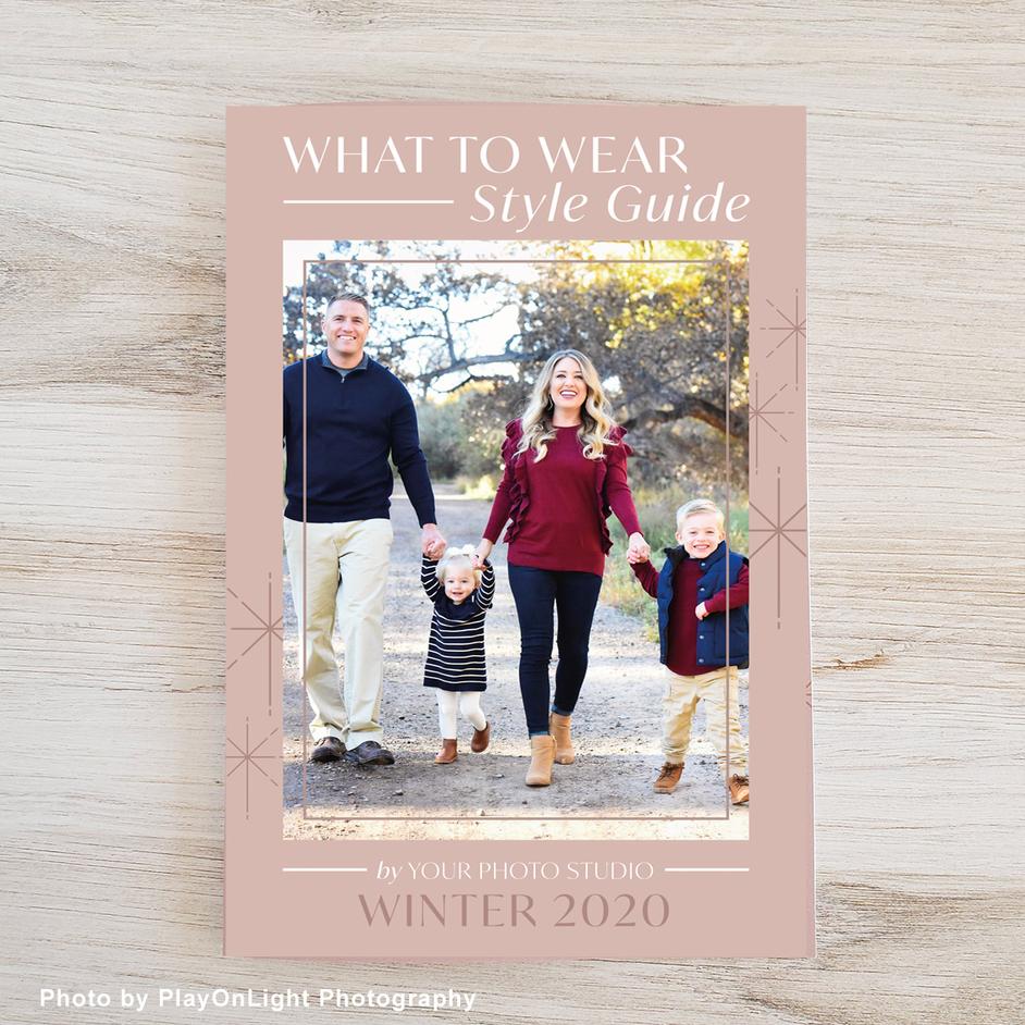 What to Wear Guide Template Photographer Style Guide 2 Days Sale
