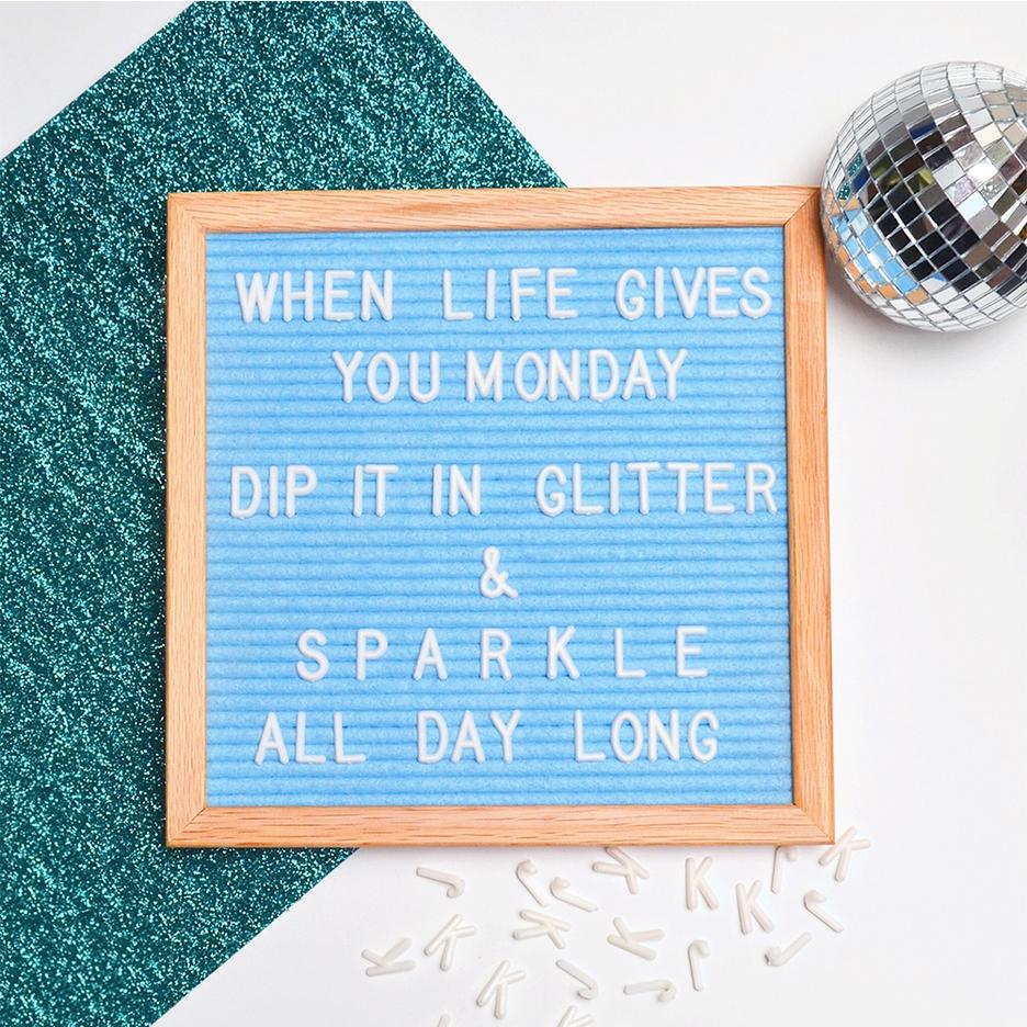 Premium Light Blue Felt Letter Board - 10x10 Inches