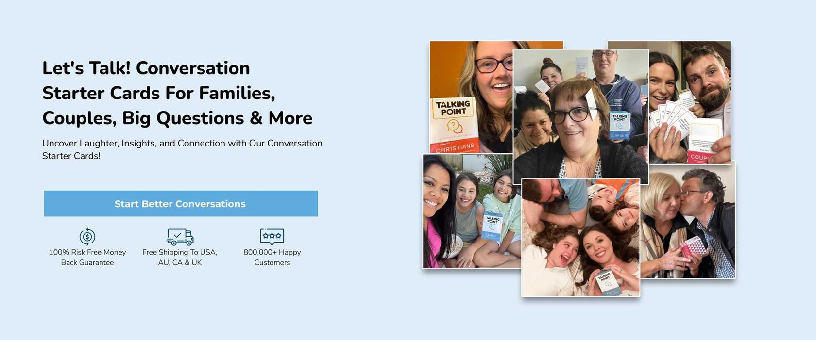 Talking Point Cards | Conversation starter cards for everyone