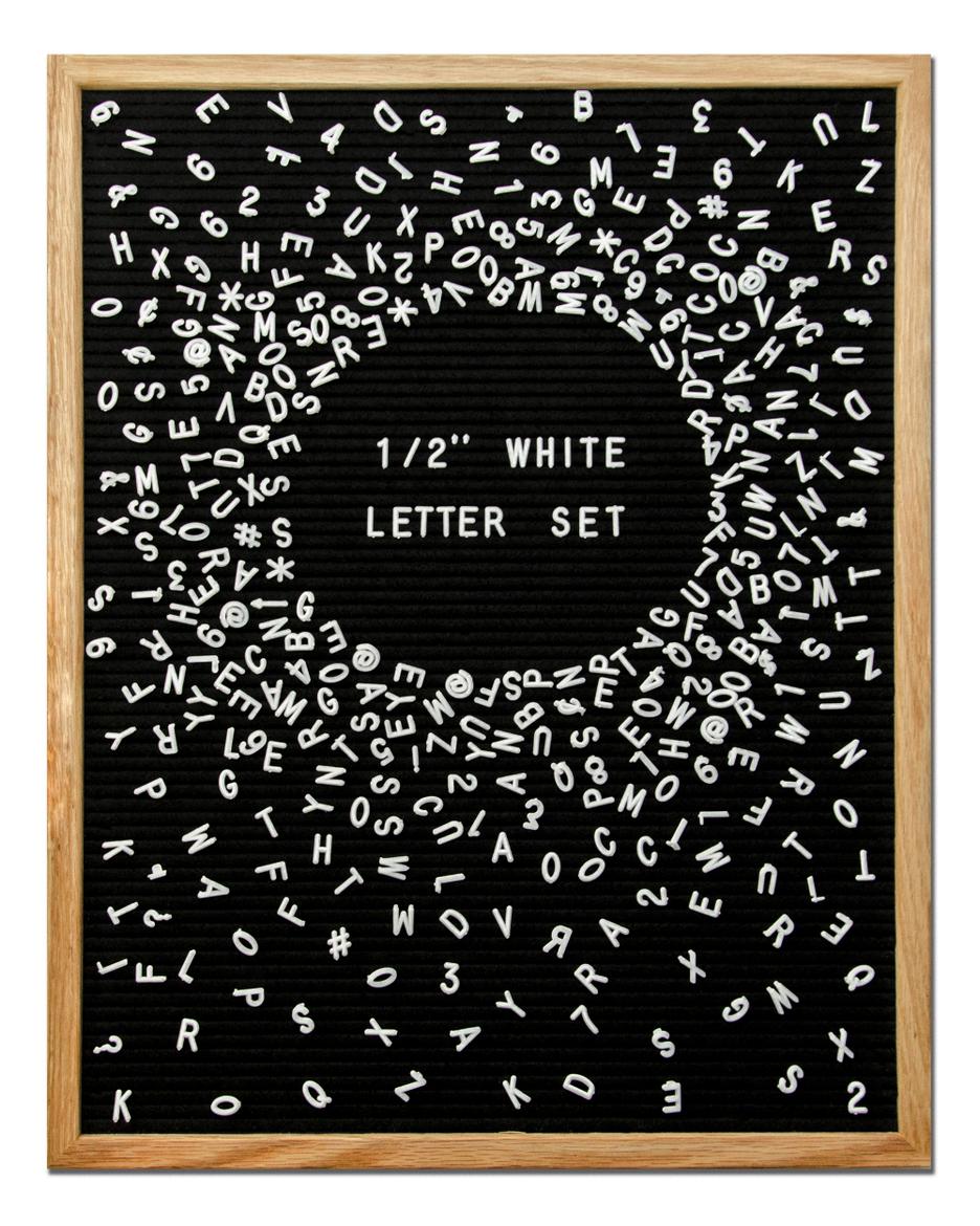 1/2 Inch Extra Letter Set - White - Felt Letter Boards
