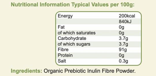 Organic Inulin Prebiotic Fibre: Natural Gut Health & Digestive Support ...
