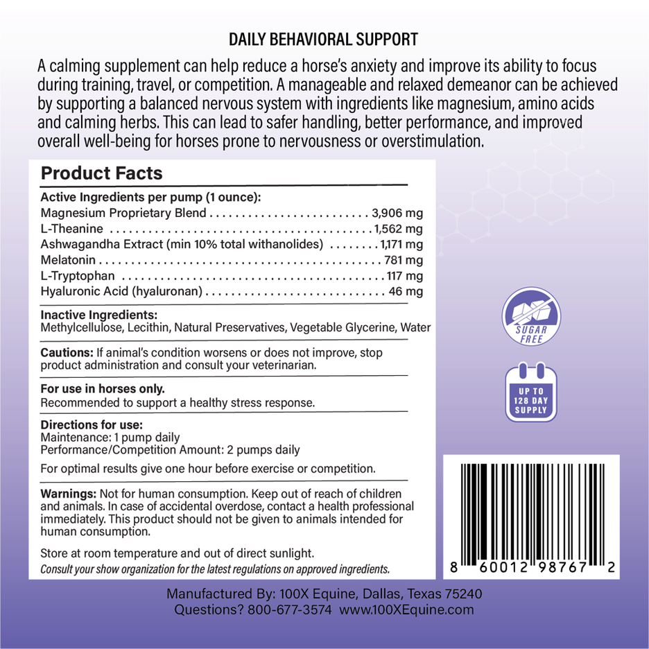 Max Calm | Equine Calming Supplement | 100X Equine