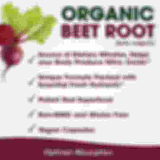 Organic Beet Root Capsules 1500mg - Organic Beet Root Powder + Vitamin