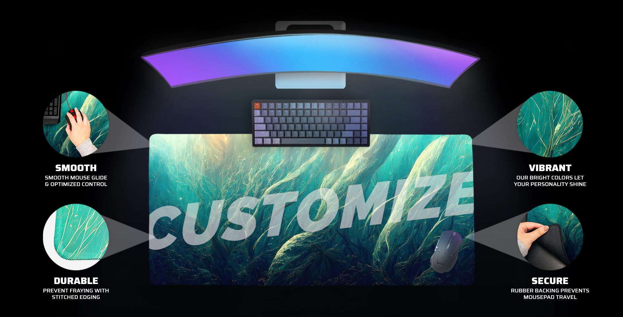 Custom XL Extended 36" x 18" Mousepads