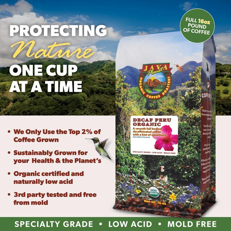 Organic Decaf Peru Coffee -Smooth & Naturally Decaffeinated