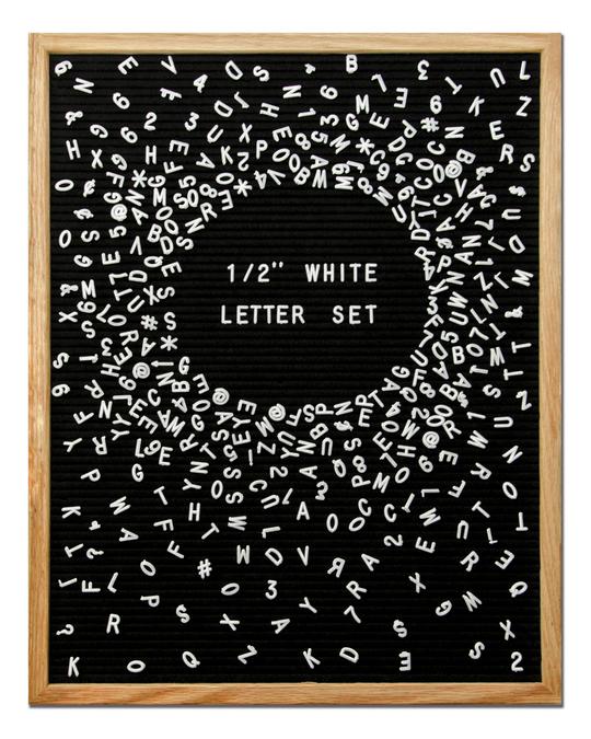 1/2 Inch Extra Letter Set - White - Felt Letter Boards