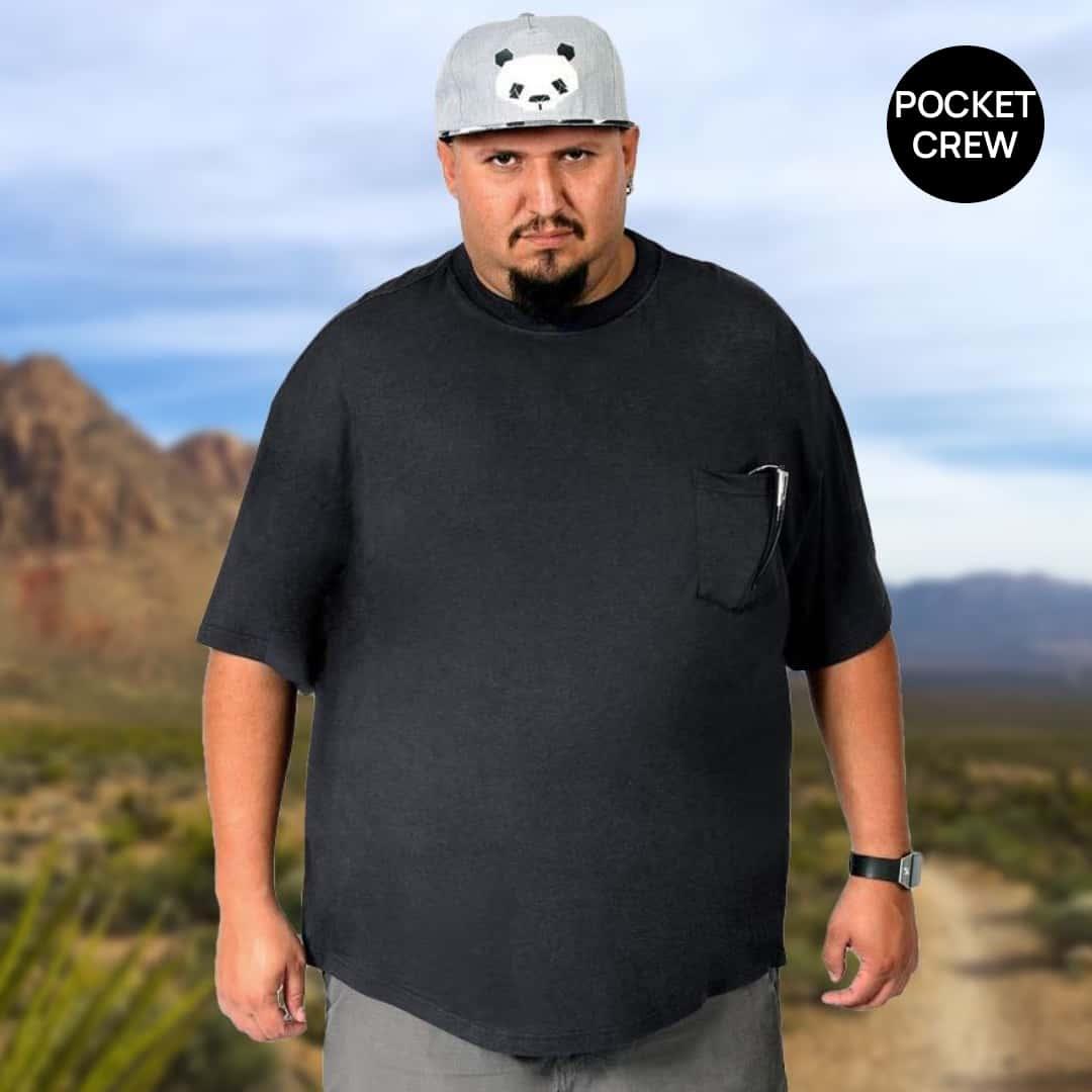 Big Men's Pocket Crew Neck Bamboo Viscose T-Shirt 4-Pack in 3XL-8XL