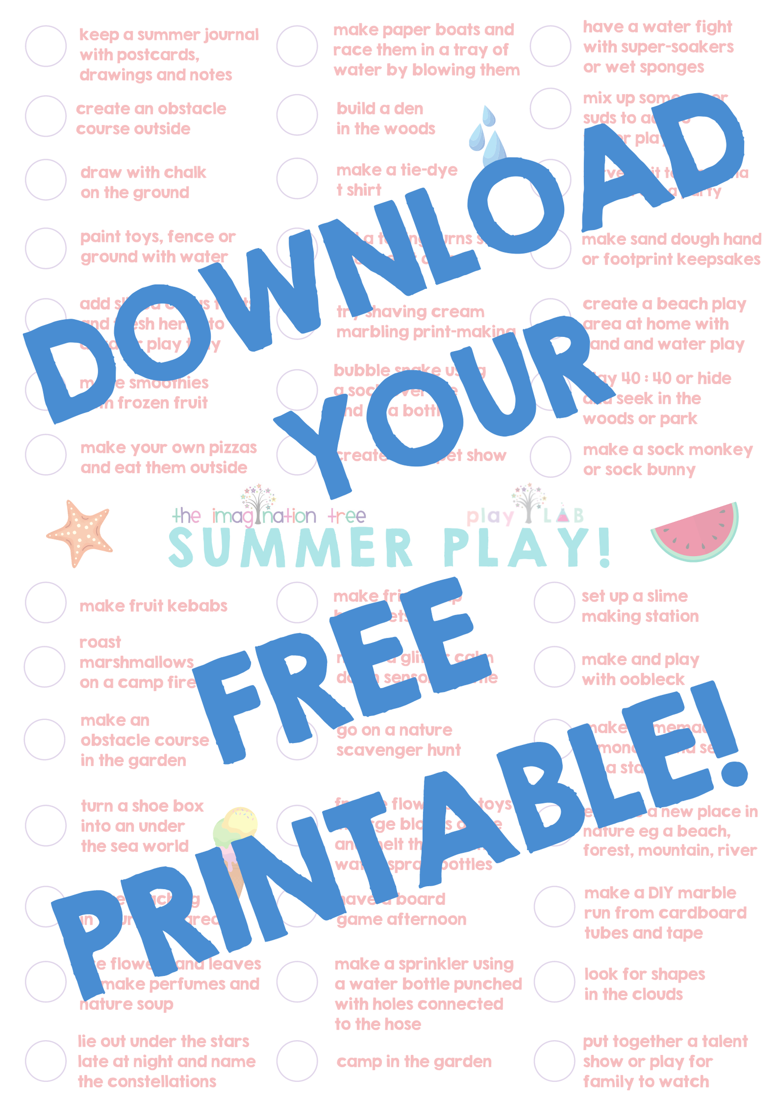 Summer Play Ideas Poster