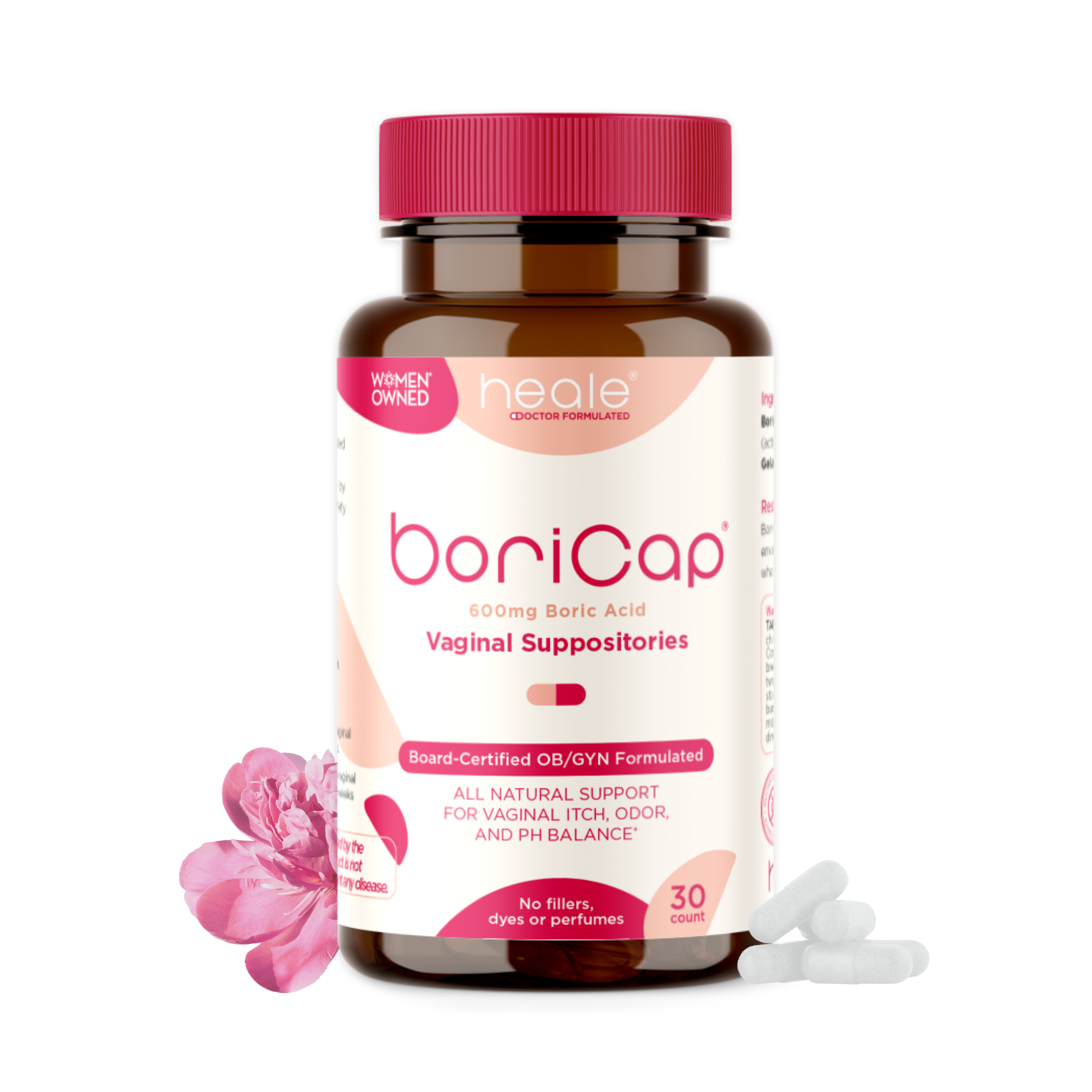 Boric Acid Suppositories - 30 Count, 600 mg | BoriCap – Heale Doctor ...