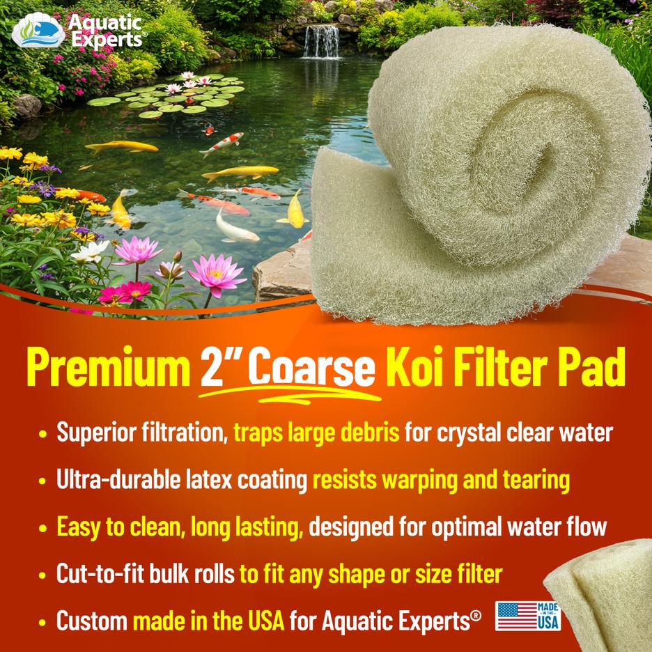 Koi Pond Filter Pad - 2" Thick Bulk Roll Media for Water Gardens | Aqu ...