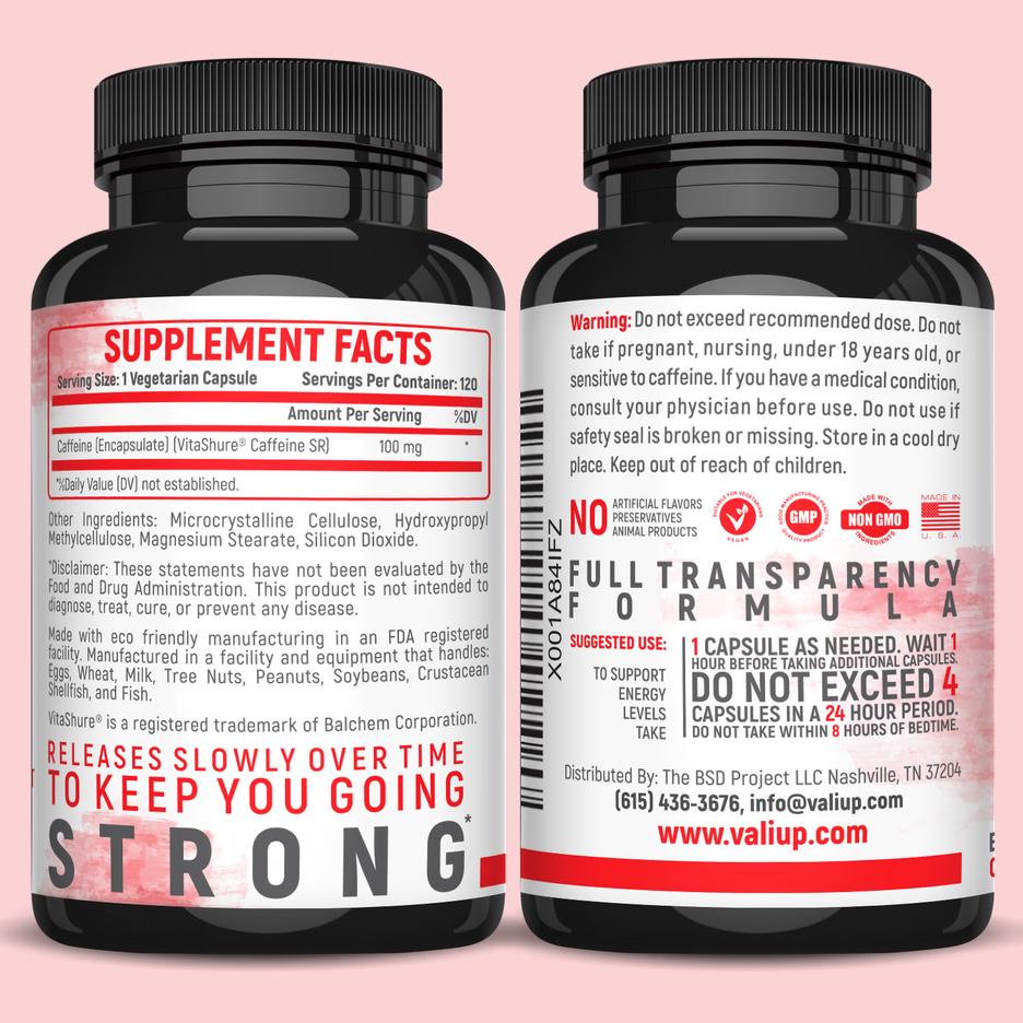 VALI Time Release Caffeine - Microencapsulated Caffeine - VALI Health