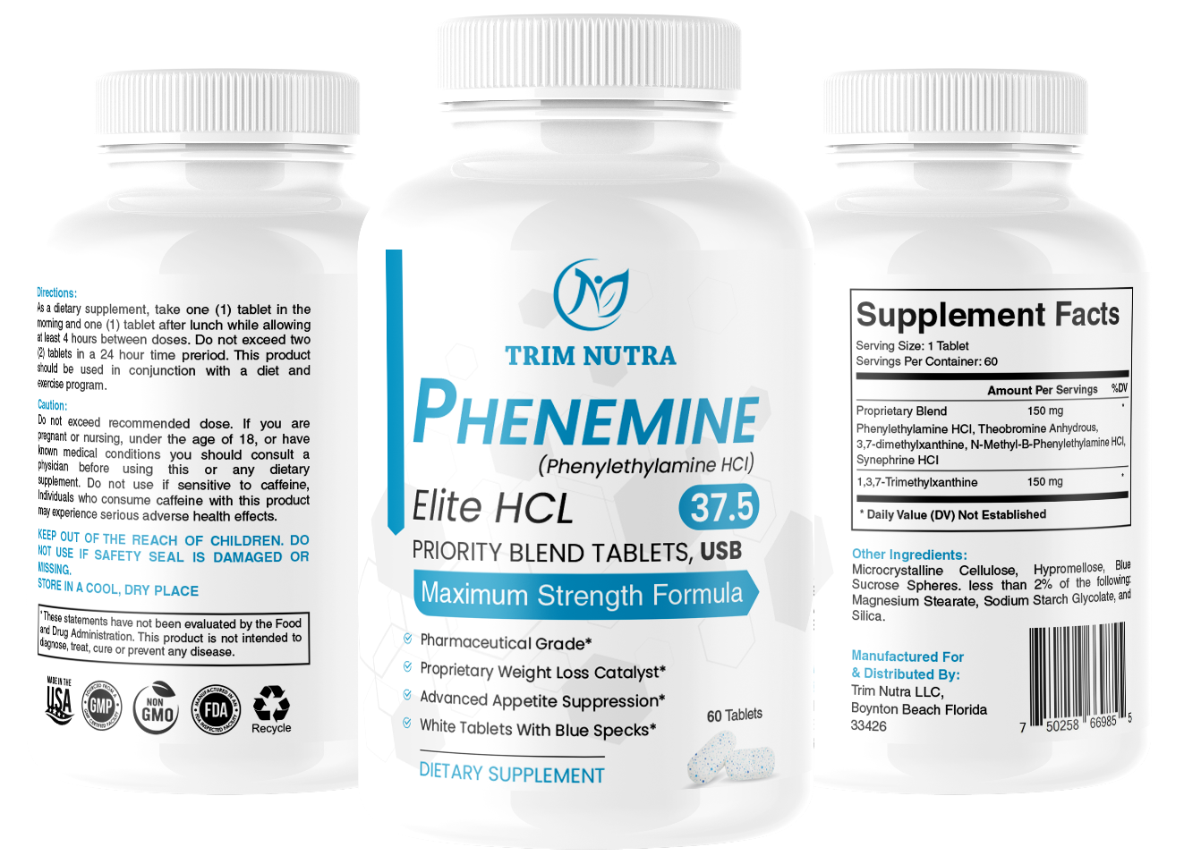 Phenemine Elite 37.5 White/Blue Speckled Tablets – Richmond Health Shop