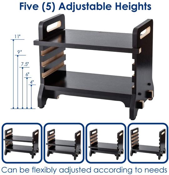 StrongTek Wood Piano Foot Rest for Kids, 5 Adjustable Heights, 180 LBS