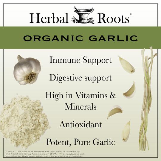 Organic Garlic Supplement - 60 VegCaps - 600 mg – Herbal Roots