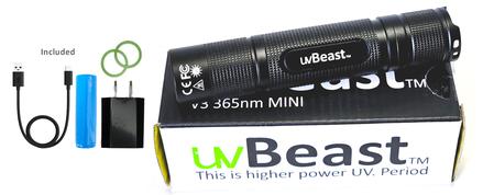 uvBeast Black Light UV Flashlight V3 365nm MINI - FILTERED Ultraviolet