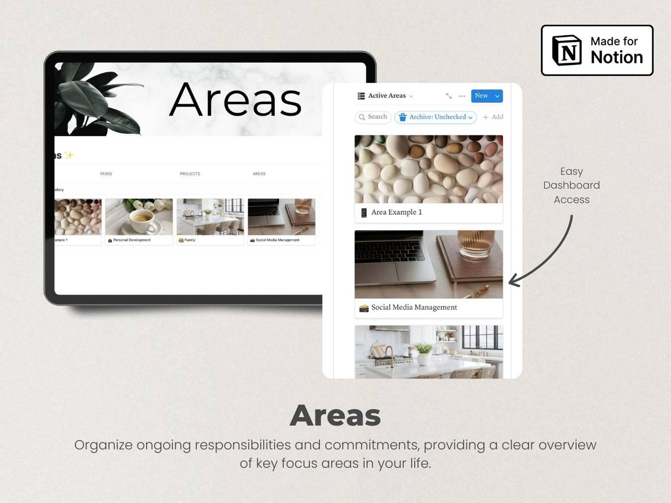 Second Brain Notion Template - Notion Dashboard + All-In-One Life Orga – modAmbition