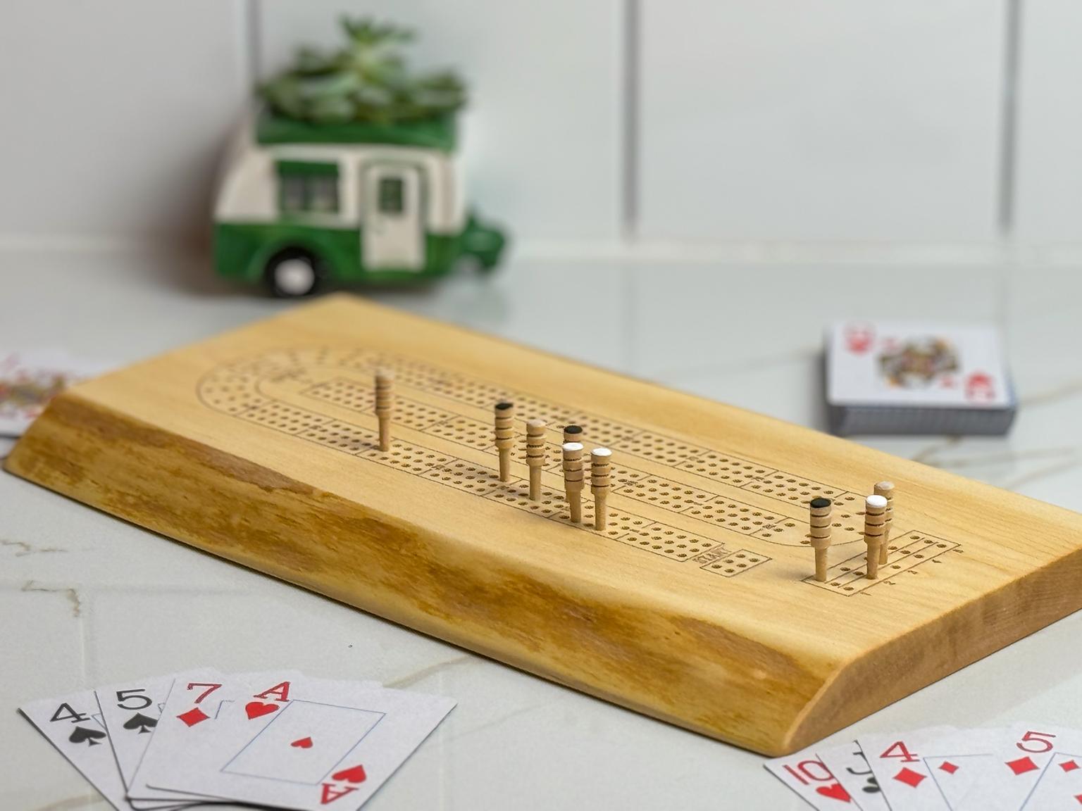 Rustic Ridges Maple Cribbage Board - Roots To Table