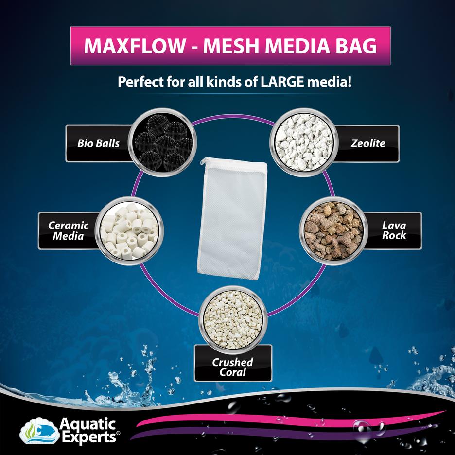 Aquatic Experts Aquarium Filter Bag - Max Flow Mesh Media Bags for Sup