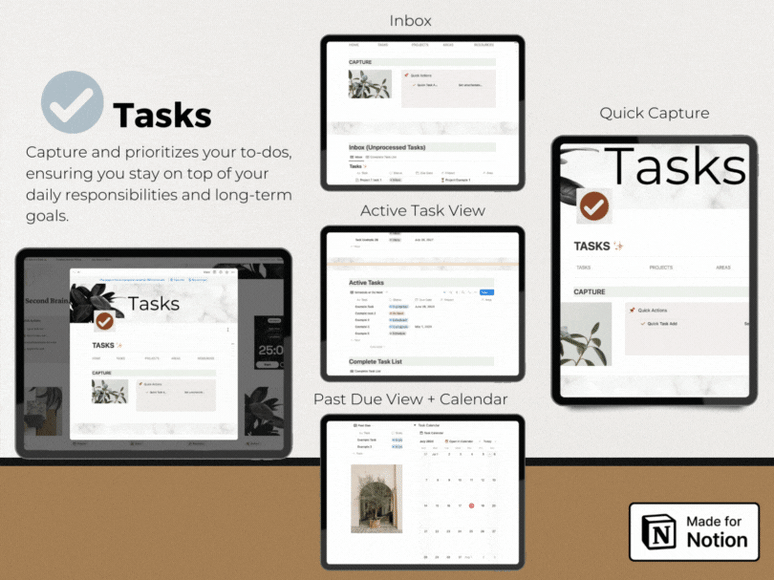 Second Brain Notion Template Notion Dashboard All In One Life Orga