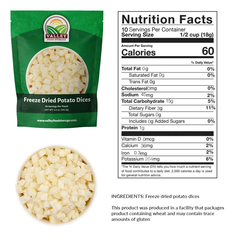 Freeze Dried Potatoes | Order Freeze Dried Potatoes Bulk - Valley Food ...
