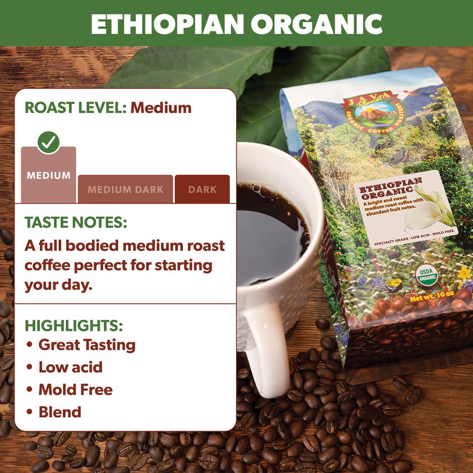 Organic Ethiopian Sidamo Coffee – Single Origin, Medium Roast