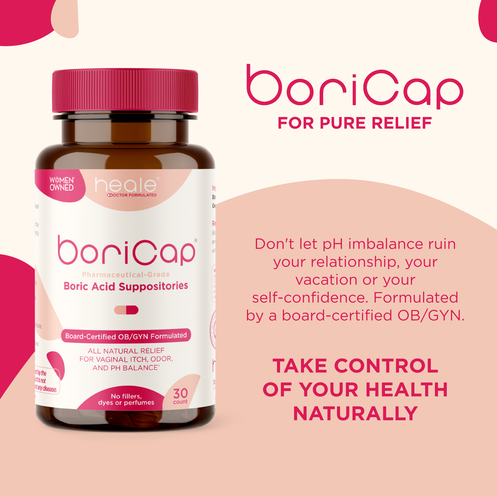 Boric Acid Suppositories - 30 Count, 600 mg | BoriCap – Heale Doctor ...