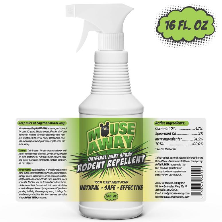 Mouse Away Rodent Repellent Spray | Proprietary Mint Formula